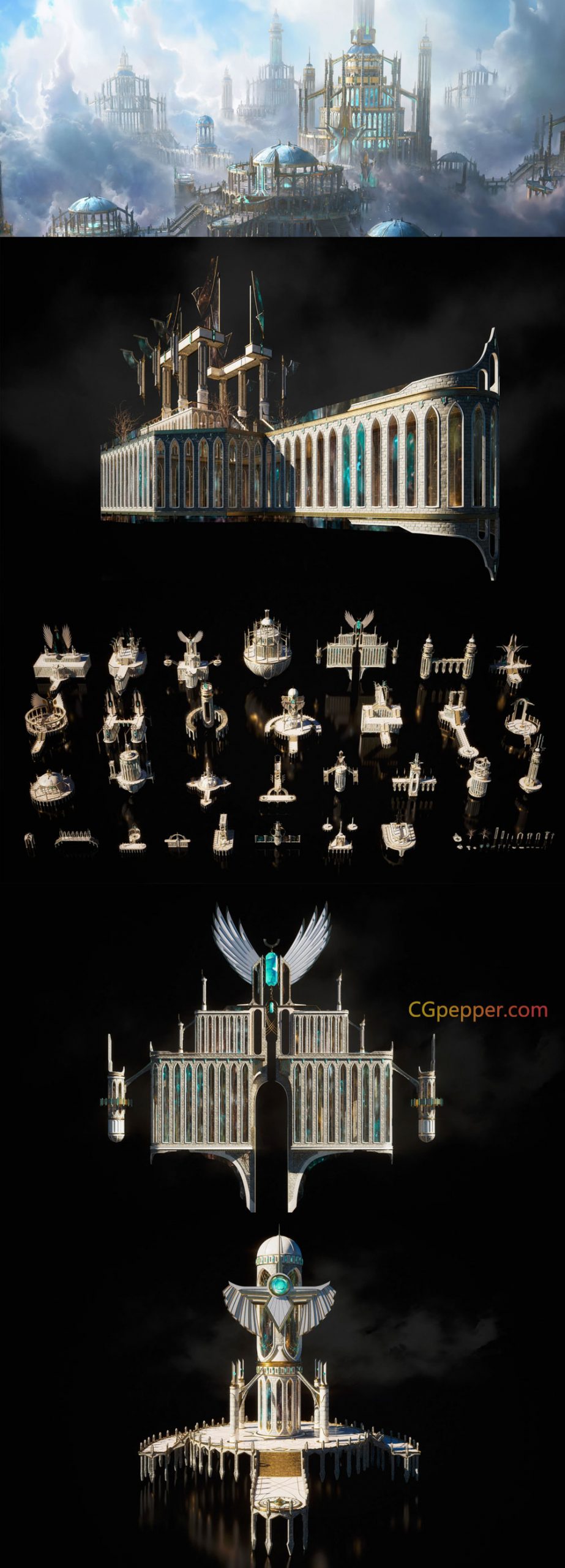 Kitbash3d 极乐世界3D模型 – Elysium – CGPepper-专注优质三维资源