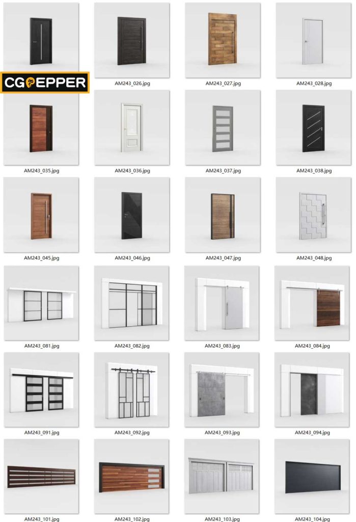 Evermotion-46组大门旋转门推拉门3D模型 – Archmodels Vol.243 (3DS MAX格式) – CGPepper ...