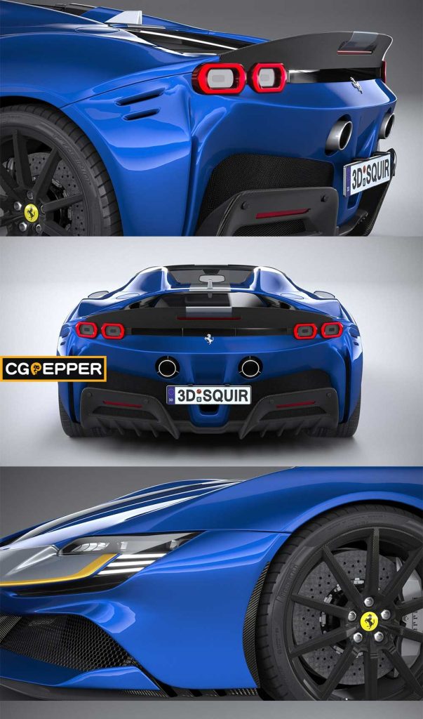 法拉利 SF90 Spider 2021 3D 模型-CG Trader – Ferrari SF90 Spider 2021 3D ...