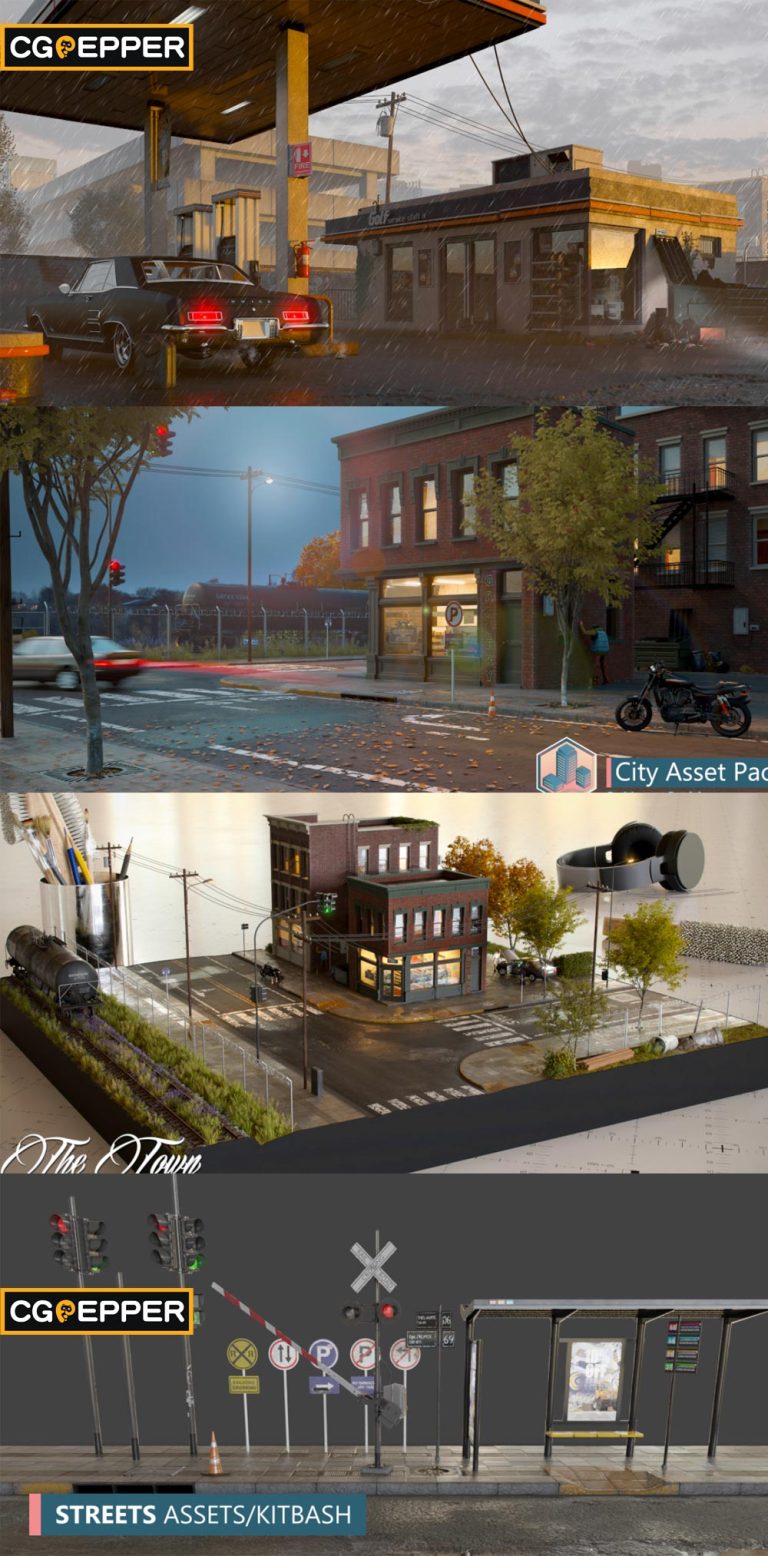 Blender城市楼房3d模型预设包 Urbaniac – City Asset Pack V2.4.5 Pro – CGPepper-专注优质三维资源