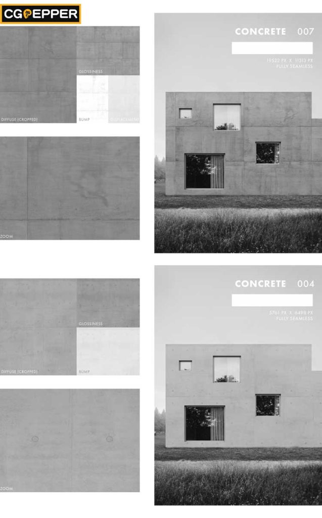 高清建筑混凝土纹理贴图-Concrete Texture – by Nicolai Becker – CGPepper-专注优质三维资源