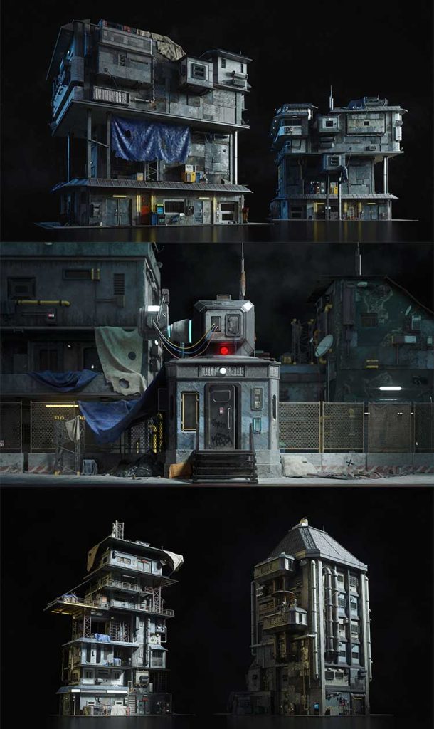 未来贫民窟破旧楼房城市建筑3D模型-Future Slums 2 – CGPepper-专注优质三维资源